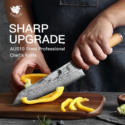 Swityf 다마스커스 스틸 셰프 나이프 올리브 우드 손잡이 주방 요리 도구 고기 절단 식칼 다용도 나이프 67 레이어 8 인치 Aliexpress