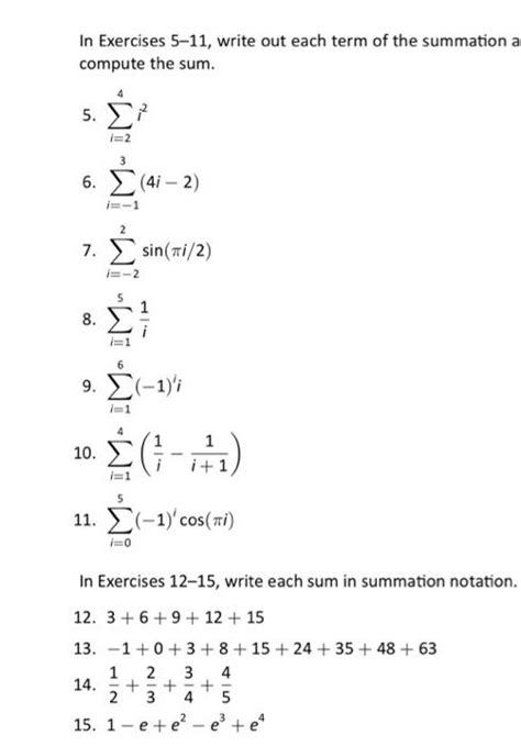 Solved In Exercises 5 11 Write Out Each Term Of The