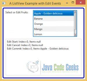 JavaFX ListView Example Java Code Geeks