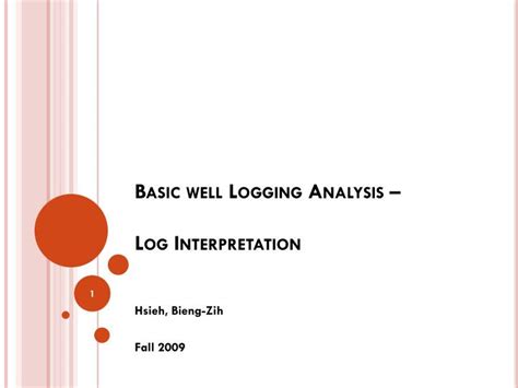 Ppt Basic Well Logging Analysis Log Interpretation Powerpoint
