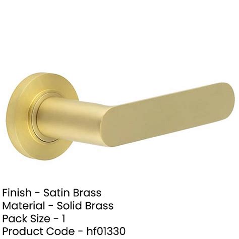 Satin Brass Door Handle With Plain Rose Design For Modern Interiors