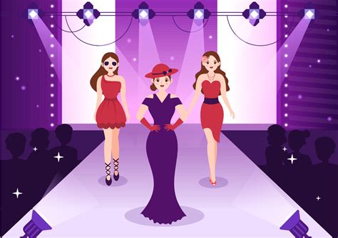 Professional Model Template Hand Drawn Cartoon Flat Illustration With