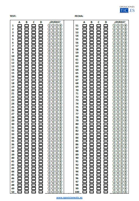 Plantilla De Test De 100 Preguntas Descubre Tu Estrategia De Test