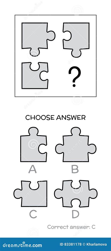 Iq Test Logical Tasks Composed Of Puzzles Shapes Stock Vector Illustration Of Connection