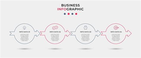 아이콘과 4가지 옵션 또는 단계가 있는 비즈니스 인포그래픽 디자인 템플릿 벡터입니다 프로세스 다이어그램 프레젠테이션 워크플로