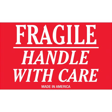 Fragile Handle With Care Labels 15 X 4 500roll