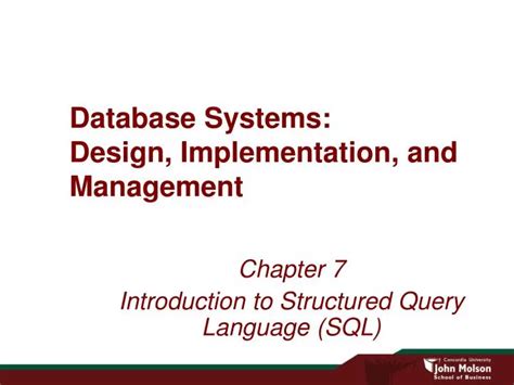 Ppt Database Systems Design Implementation And Management