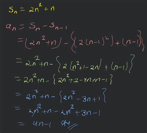 If Sn The Sum Of The First N Terms Of An Ap Is Given By Sn 2n 2 N The