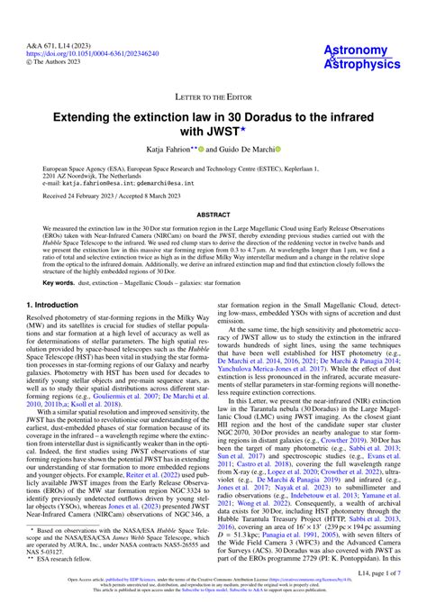 Pdf Extending The Extinction Law In 30 Doradus To The Infrared With Jwst
