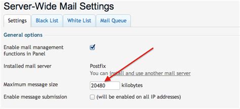 How To Set Maximum Email Size In Plesk For A VPS Conetix
