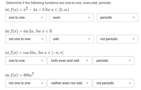 Solved Determine If The Following Functions Are Chegg