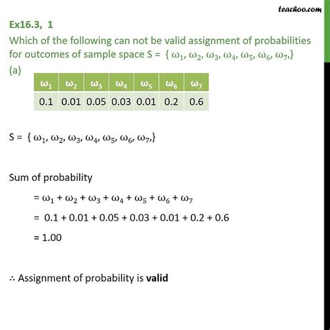 Ex Which Can Not Be Valid Assignment Of Probabilities