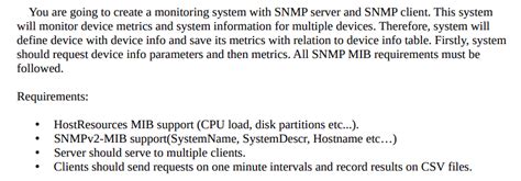 You Are Going To Create A Monitoring System With SNMP Chegg Com
