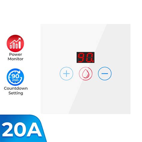 Smart Immersion Heater Timer Switch 20a Wifi Smart Water Heater Timer Switch White
