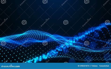 Technology Background Futuristic Point Wave Abstract Digital Wave Of Particles Dark