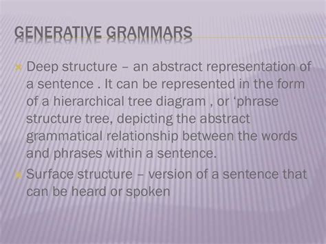 Ppt Three Generative Grammars Powerpoint Presentation Free Download