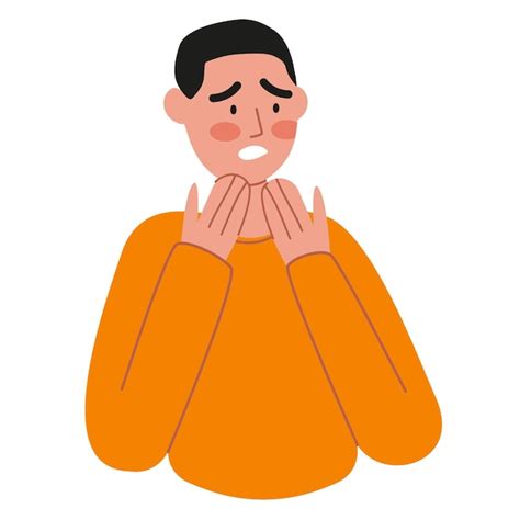 Premium Vector Ashamed Person With A Blush On The Face Embarrassed