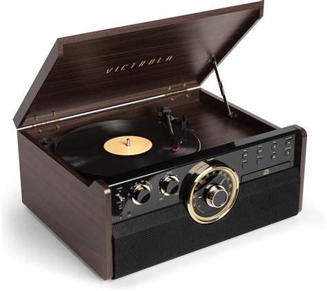 Victrola Empire Mid Century 6 In 1 Turntable With 3 Speed Record Player Bluetooth Connectivity