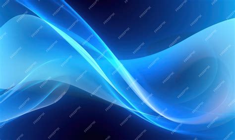 Premium Ai Image Blue Waves Abstract Wallpaper For Desktop Background And Design Projects