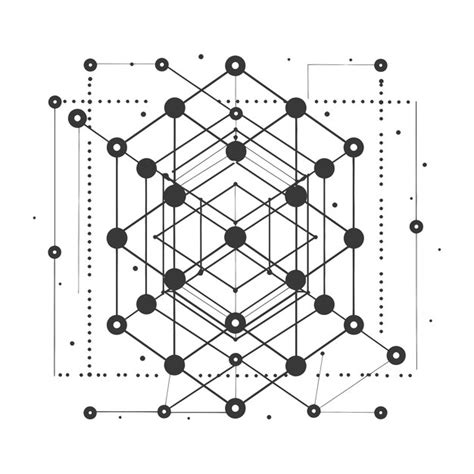 Abstract Geometric Structure With Interconnected Circles And Lines