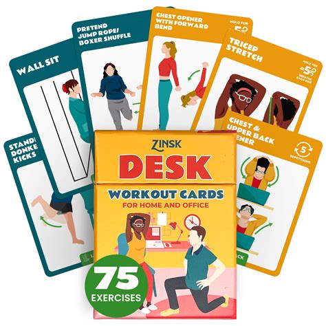 75 Desk Workout Cards 50 Light Bodyweight Exercises And 25 Stretches