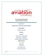 Report Deflections Of Beams And Cantilever Pdf BSc Aeronautical Engineering Emirates