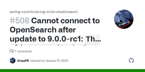 Cannot Connect To Opensearch After Update To 900 Rc1 `the Client