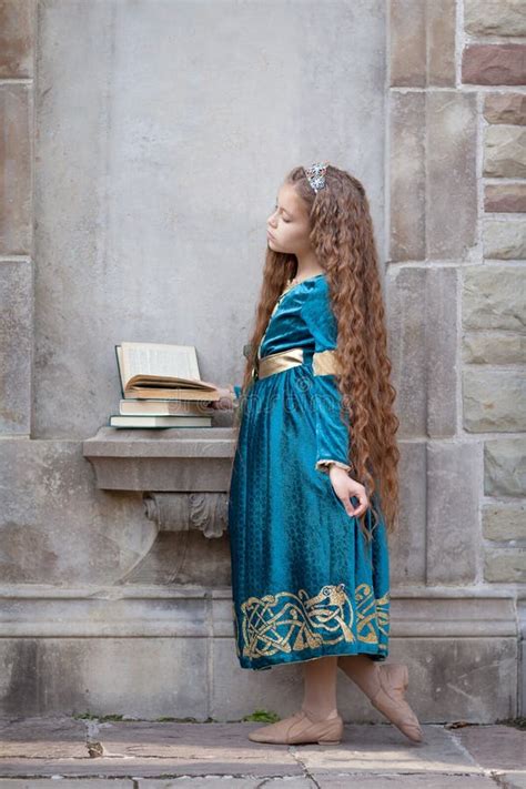 Beautiful Girl In A Princess Blue Dress Posing Stock Photo Image Of Lady Drying
