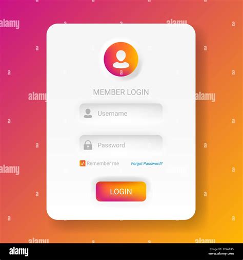 Member Login Menu In Neomorphic Or Neomorphism Style Modern 2020