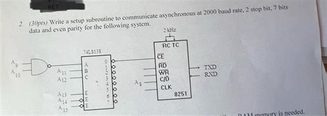 Solved 2 30pts Write A Setup Subroutine To Communicate