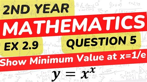 fsc math part 2 chapter 2 differentiation ex 2 9 question 5 maximum and minimum value