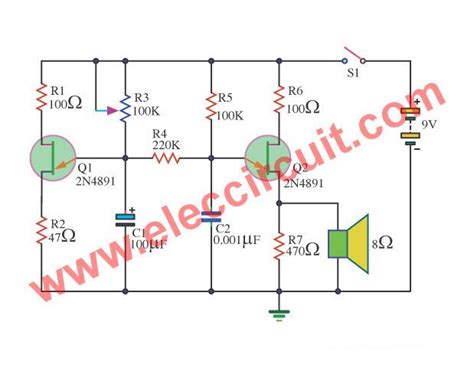 4 Ideas Of Tone Generator Circuit Using FET SCR Transistors ElecCircuit Electronic Circuit
