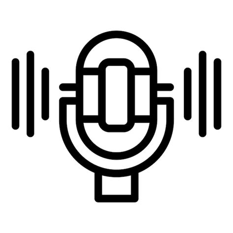 Premium Vector Microphone Voice Command Icon Outline Vector Artificial Intelligence Vocal