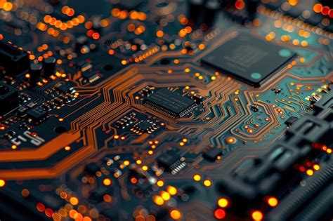 Premium Photo Closeup View Of A Microchip Embedded In A Detailed Electronic Circuit Board With