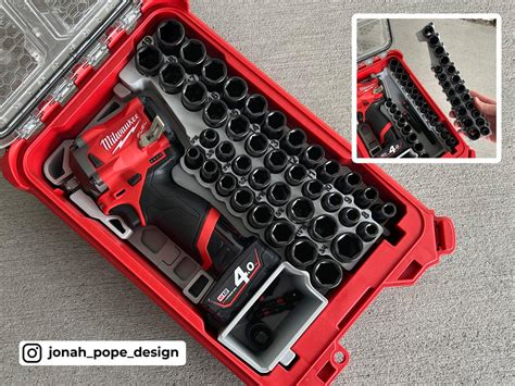 M12 Stubby Impact 3 8 Socket Set Insert For Milwaukee Packout Compact