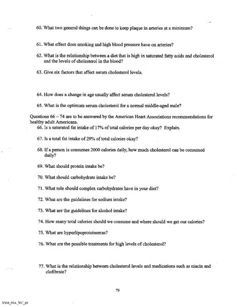 Cholesterol Guidelines And Recommendations Xs0409awc69 Studocu