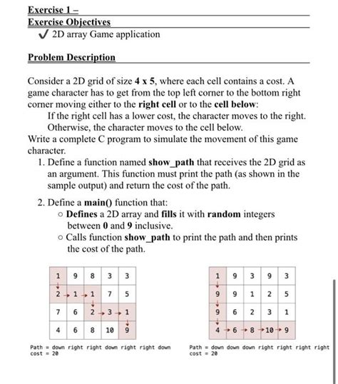 Solved Exercise 1 Exercise Objectives 2d Array Game