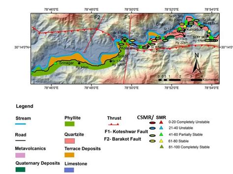 Stability Classes On Geology Map And Terrain Model Download Scientific Diagram