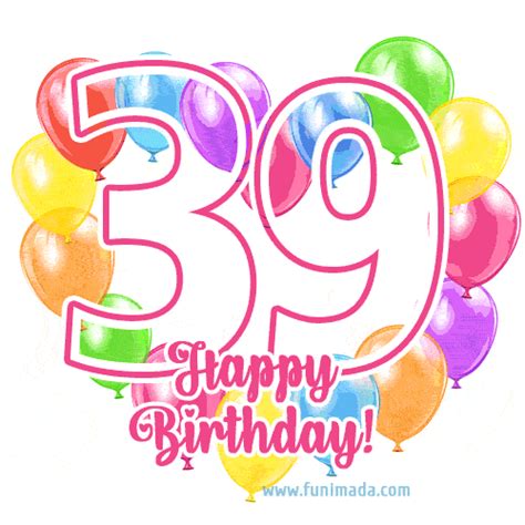 Colorful Heart Shaped Balloons Frame  For A 39th Birthday