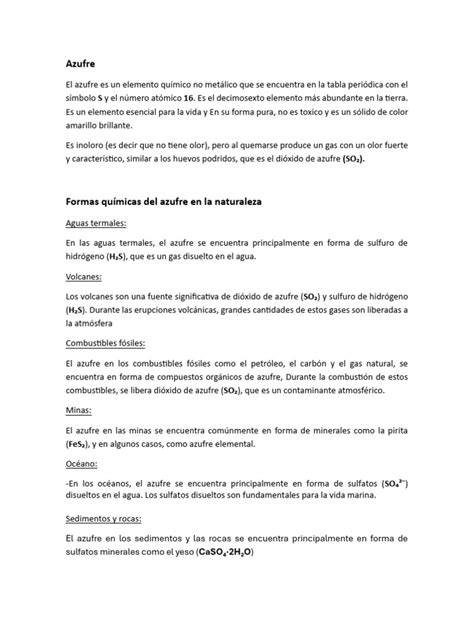 Ciclo Del Azufre Pdf