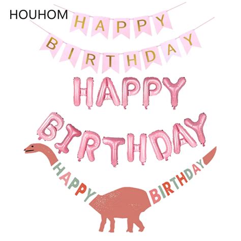 편지 생일 축하 배너 풍선 생일 파티 장식 성인 어린이 어린이 파티 풍선 공룡 알파벳 파티 풍선풍선 And 액세서리