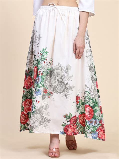 Buy Rudra Fashion Floral Printed Flared Maxi Skirt Skirts For Women