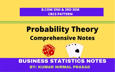 Probability Theory Business Statistics Notes B Com Notes Hons Non Hons CBCS Pattern