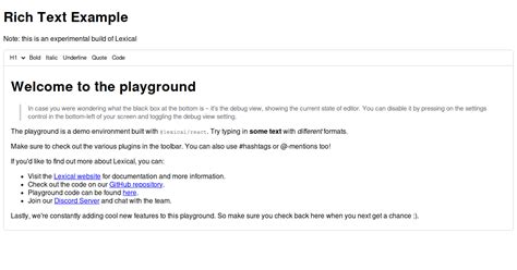 Lexicaltable Examples Codesandbox