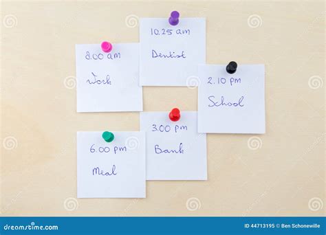 Memo Notes On Pin Up Board Stock Image Image Of Note