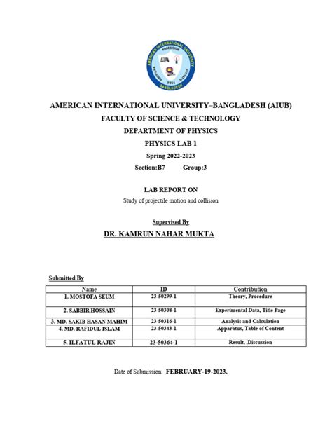 Physics 1 Lab Report 3 B7 Pdf Collision Velocity