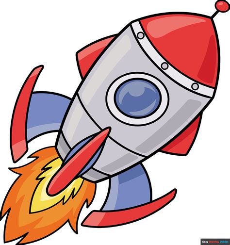 How To Draw A Cartoon Spaceship Really Easy Drawing Tutorial