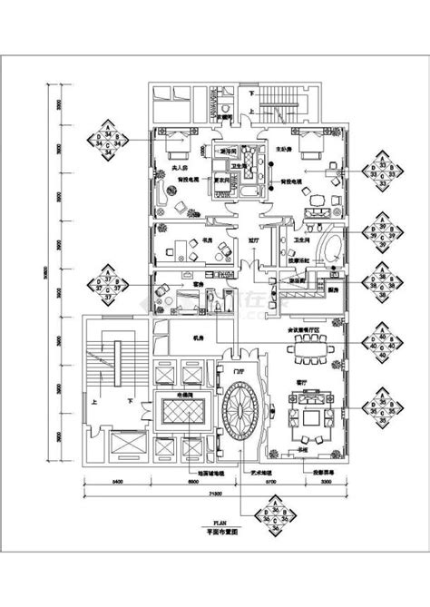 南京市某四星级大酒店总统套房装修设计CAD图纸 酒店 土木在线