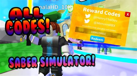 Saber Simulator All Working Codes Youtube