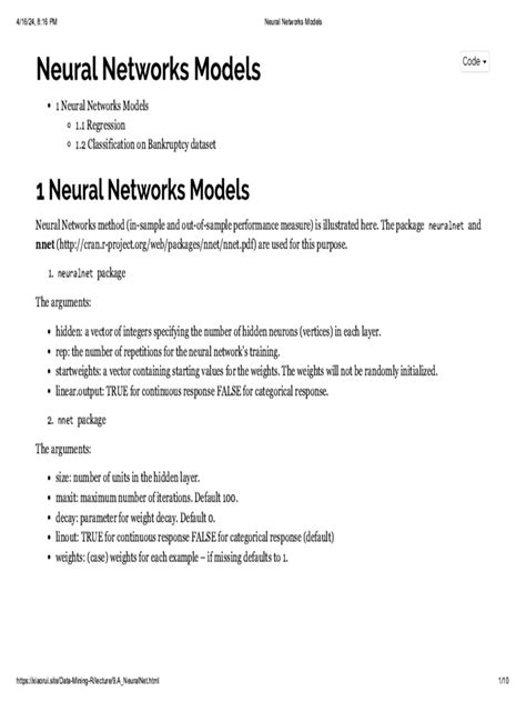 Neural Networks Models Pdf